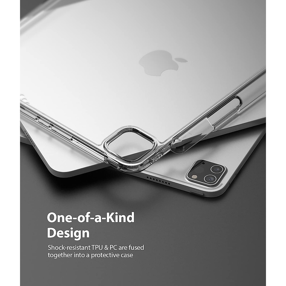 Ringke Fusion [Case + Pencil Holder] Compatible with iPad Pro 11 Inch Case (4th 2022, 3rd 2021, 2nd 2020, 1st 2018) Transparent Hard Back Shockproof Double Air Pocket Bumper - Clear