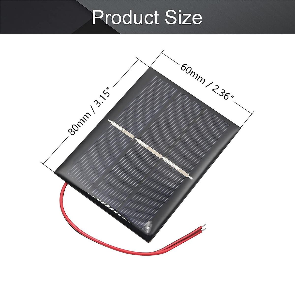 Fielect 5Pcs 1.5V 0.65W Small Solar Panel Polysilicon Mini Solar Cells DIY Electric Toy Materials for Battery Power, 80x60mm