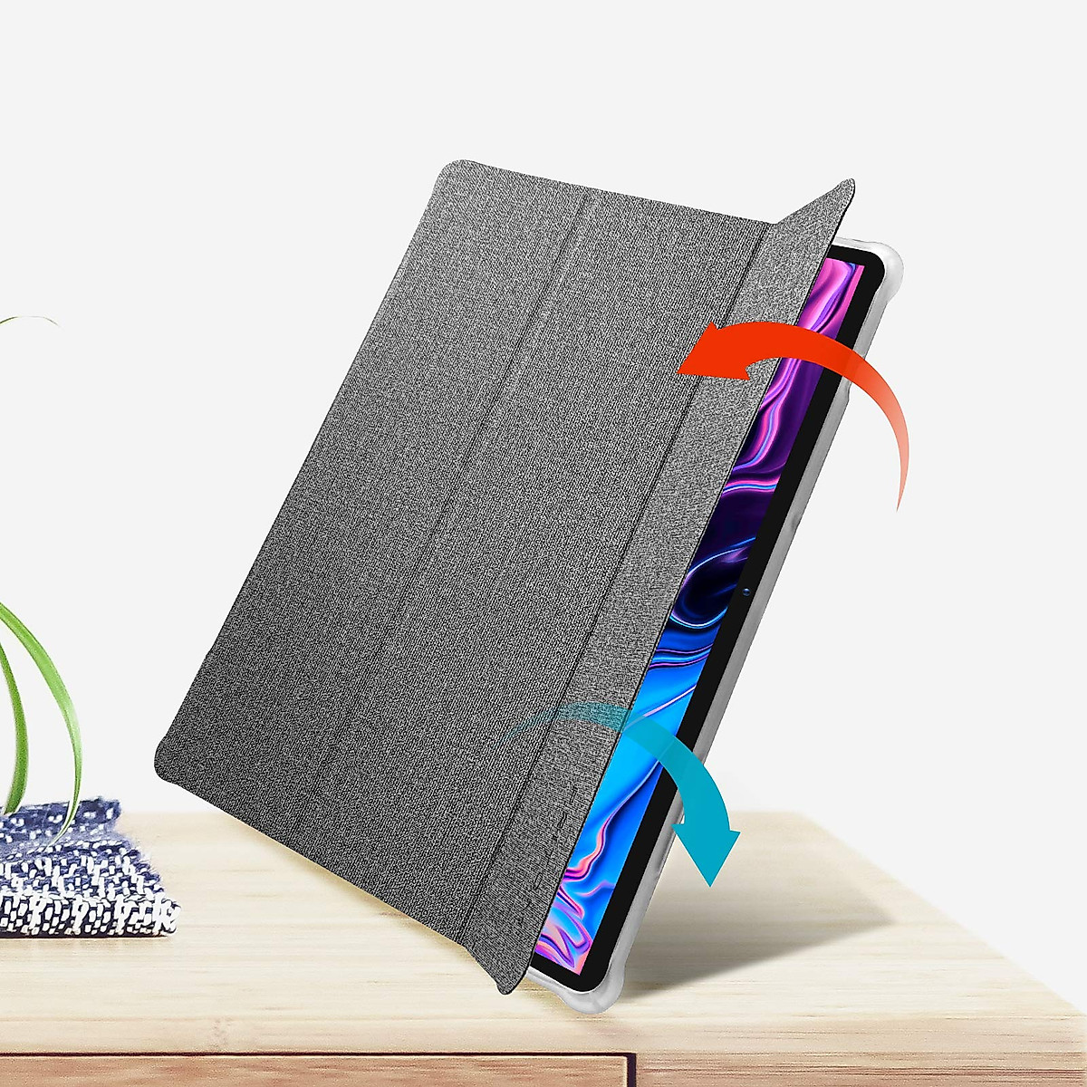 Pritom 10 inch Tablet Cover Case Compatible with Pritom Touch 10 or M10（3G Tablet 10 inch - Fixed Viewing Angle, Stand Folio and All-Round Protection