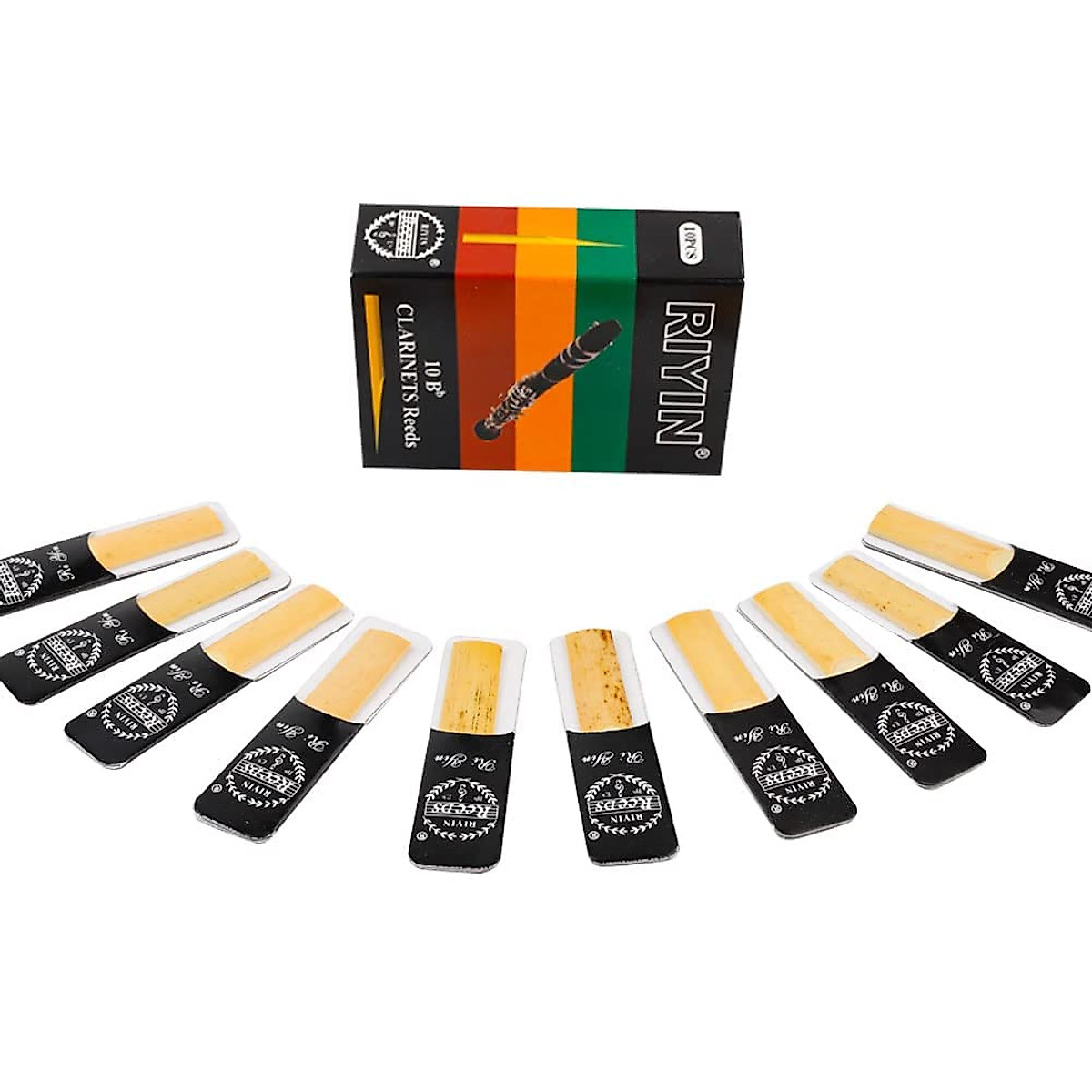 Pimoys 10 Pack Clarinet Reeds, Strength 3, with Individual Portable Case