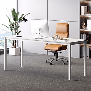 soges 70.8 Inch Stylish Computer Desk, Large Executive Office Desk, Simple Study Writing Desk, Workstation Business Furniture for Home Office, White