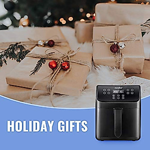 COMFEE' 5.8Qt Digital Air Fryer, Toaster Oven & Oilless Cooker, 1700W with 8 Preset Functions, LED Touchscreen, Shake Reminder, Non-stick Detachable Basket, BPA & PFOA Free (110 electronic Recipes)