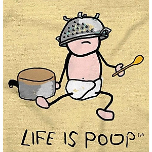 Brisco Brands Life Is Poop Pots And Pans Funny Cute Baby Romper Boys or Girls