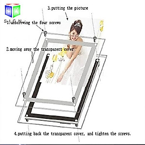 HKSIGN-A2 Acrylic Backlit Light Crystal Led Photo Frame Light Box for Office Store Sign Display with Wall Mounted
