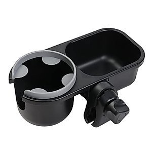 LUFFCABO Universal Stroller Accessories with Stroller Cup Holder and Stroller Tray to Hold Stroller Snack Catcher, 2 in 1 Stroller Tray Attachment (Grey)