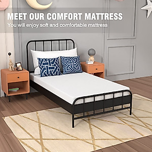 PayLessHere 5 Inch Twin Gel Memory Foam Mattress Fiberglass Free/CertiPUR-US Certified/Bed-in-a-Box/Cool Sleep & Comfy Support/Medium Firm mattresses