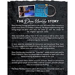 Dean Markley 2034 Blue Steel Acoustic Guitar Strings 6 String Set 11-52 Light Gauge, Cryogenically Processed Steel Guitar Strings for Longer Life, Superior Tone Performance & Tuning Stability