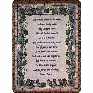 Manual Inspirational Collection 50 x 60-Inch Tapestry Throw with Verse, The Lord's Prayer