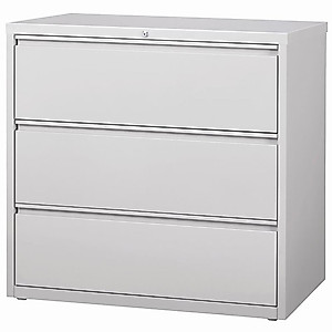 Hirsh 42-in Wide HL8000 Series Metal 3 Drawer Lateral File Cabinet Light Gray