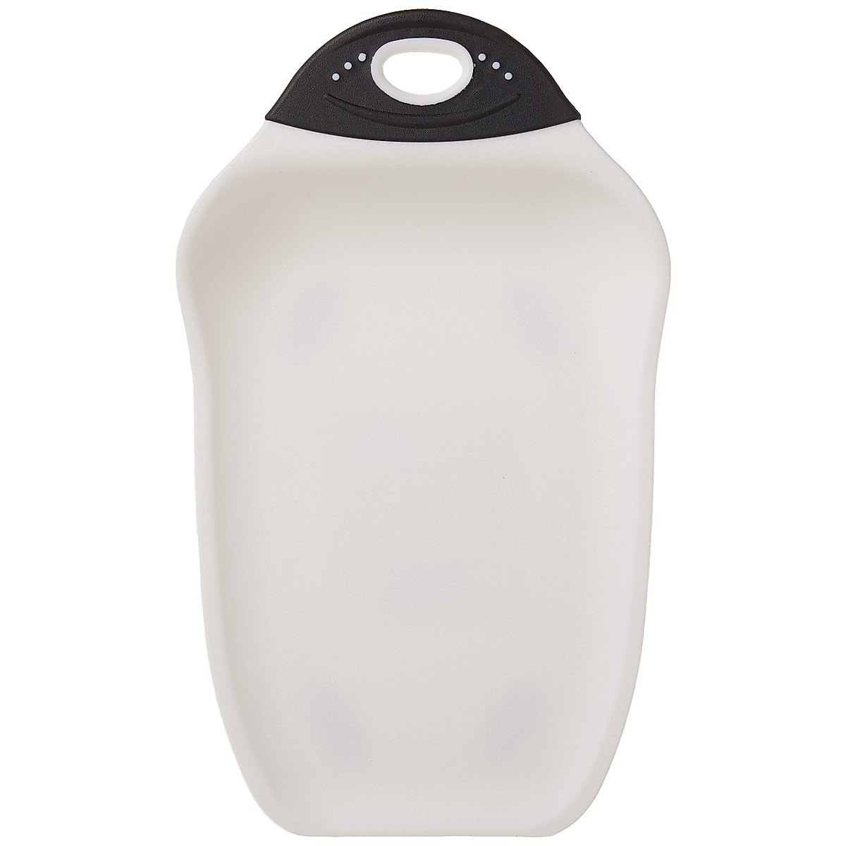 Dexas Chop & Scoop Cutting Board, 6.5 by 10.5 inches, White with Black Handle