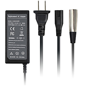 New XLR Electric Scooter Battery Charger for Go-Go Elite Traveller,Mobility Electric Scooter Wheelchair Gel,Hoveround mpv5 Mobility Chair Scooter FS,Jazzy Power Chair,iZip,GT,Electric Scooter 24V 2A