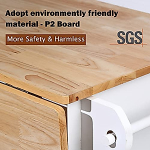 Kitchen Island Cart on Wheels - Portable Kitchen Island with Drop Leaf, Rolling Kitchen Island with Storage