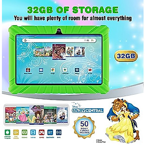 Contixo Kids Tablet Bundle V8, 7-inch HD, Ages 3-7, Toddler Learning Tablet with Camera, WiFi, Parental Control & Kid Safe 85dB Bluetooth On The Ear Headphones Bundle Pink, Perfect for Back to School