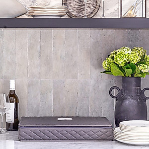 Bulb & Shade Large Platter Storage Case 19" x 14" - China Storage Container - Quilted, Hard Shell - Holds 2 Platters - Perfect Storage For Thanksgiving and Christmas Platters