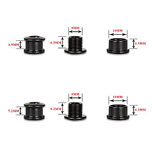 5pcs MTB Chainring Screw Mountain Road Bike Refitting Crankset Parts 4.9mm Fixing Bolts for Single Chainwheel Black