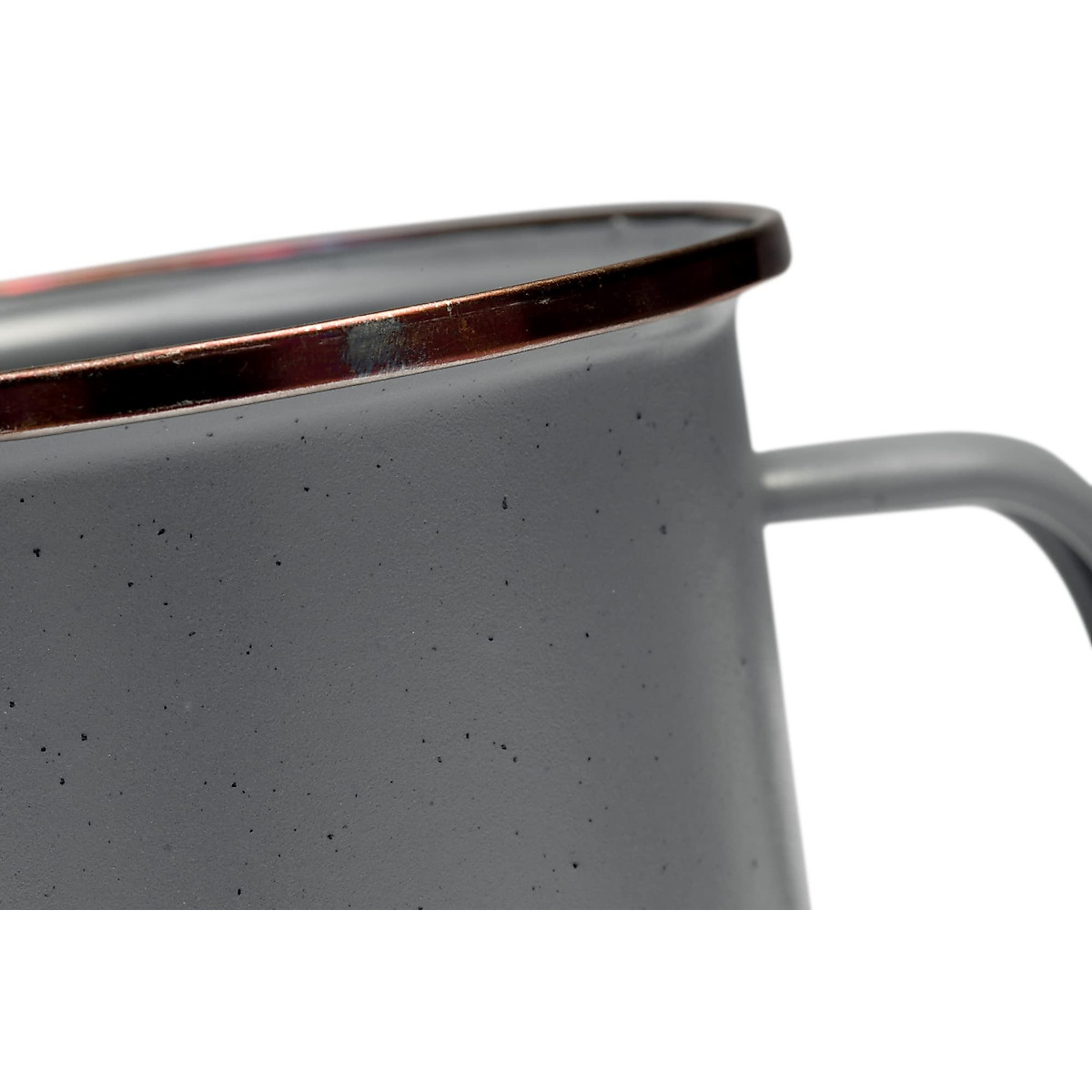 Barebones Enamel Cup - Enameled Steel Mug Set of 2 14-oz - Stainless Steel Rim for Camping and Outdoor Use- Slate Gray