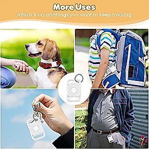 Airtag Dog Collar Holder, Silicone Apple Airtag Holder for Dog Collar, Waterproof Protective Air Tag Holder Case Compatible with Cat Dog Collars Loop & Backpack Accessories - White
