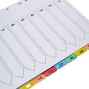 Q-Connect KF01519 Index Reinforced Multi-Colour 1-10 Numbered Tabs