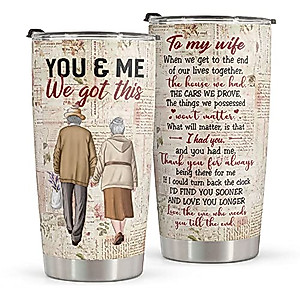 Macorner Valentines Day Gifts For Her - Birthday Gifts for Wife & Romatic Gifts for Her For Anniversary Christmas Gifts For Wife Gifts For Women - Stainless Steel Tumbler 20oz I Love You Wife Gifts