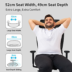 PatioMage Ergonomic Office Chair with 3D Armrest, Big and Tall Computer Desk Chair with Adjustable Headrest, Seat Depth, Lumbar Support, Home Office Gaming Chair