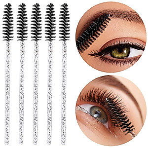 300 Disposable Mascara Wands Eyelash Brush Spoolies for Eye Lash Extension, Eyebrow and Makeup Crystal Tbestmax