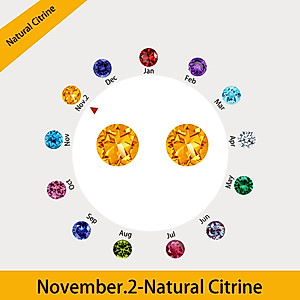 IEFUP Birthstone Necklace for Women, S925 Sterling Silver Citrine Necklace November Birthstone Necklace November Birthstone Jewelry Birthday Gifts for Women Jewelry for Women Gifts for Women