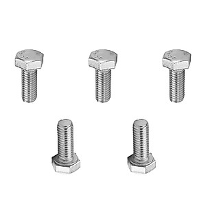 MroMax M8 Hex Bolt M8-1.25 x 20mm Hex Head Screw Bolts 316 Stainless Steel Fully Threaded Metric Hex Tap Bolts Silver 5Pcs