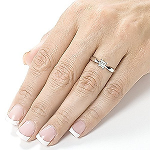 Kobelli Diamond Solitaire Engagement Ring 1/4 Carat (ctw) in 14k White Gold, Size 6, White Gold