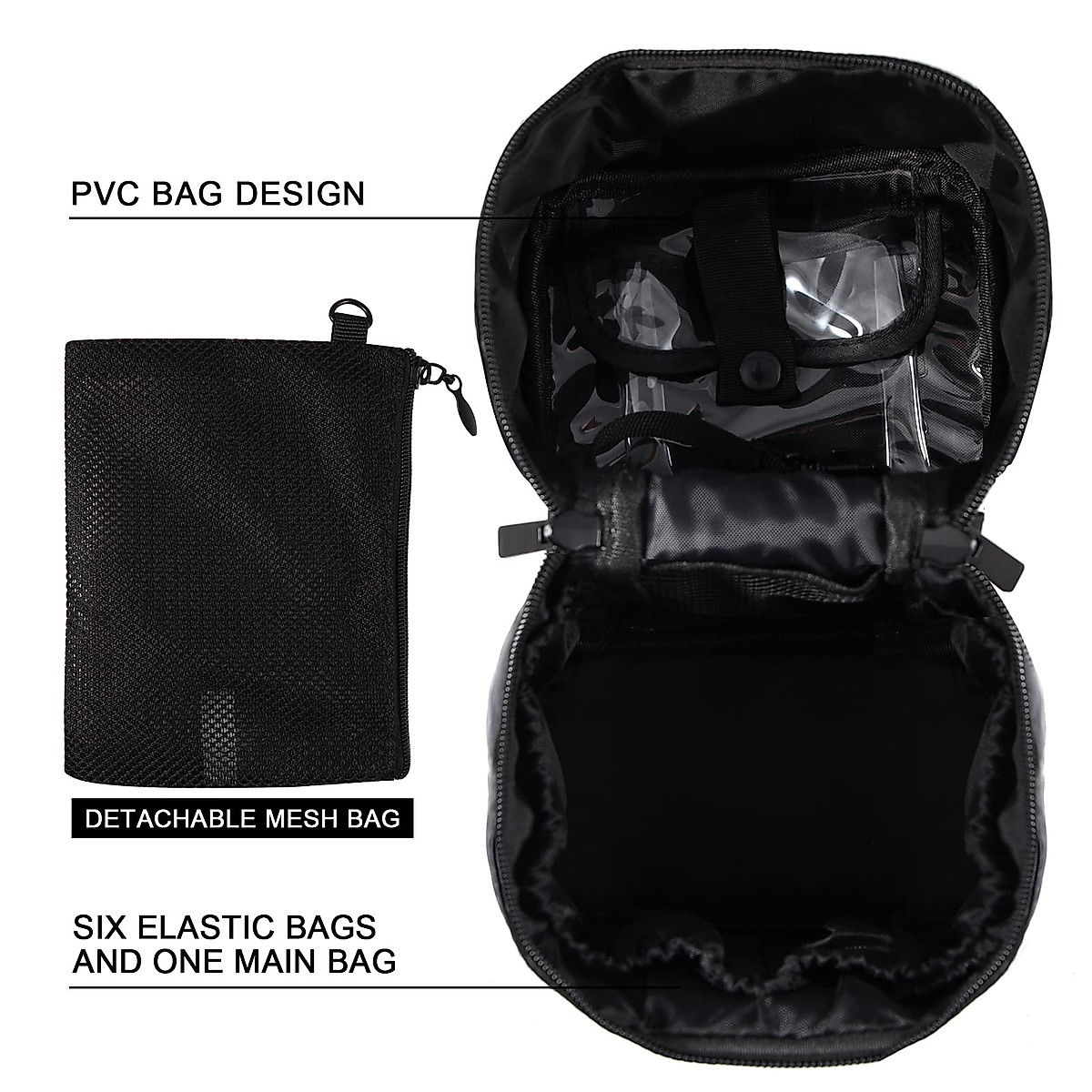 Makeup Brush Organizer Artist Small Makeup Bag Brushes Set Case Professional Travelling Brush Pen Pencil Holder Make Up Cup Storage Organizer Case Pencil Pouch Cosmetic Bag for Travel (Black)