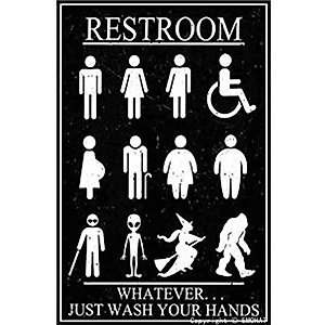 Funny Restroom Sign Whatever Just Wash Your Hands Style Funny Metal Door Sign Restroom Bathroom Door Sign For Toilet Home Hotel Wall Decor 8 X12 Inch