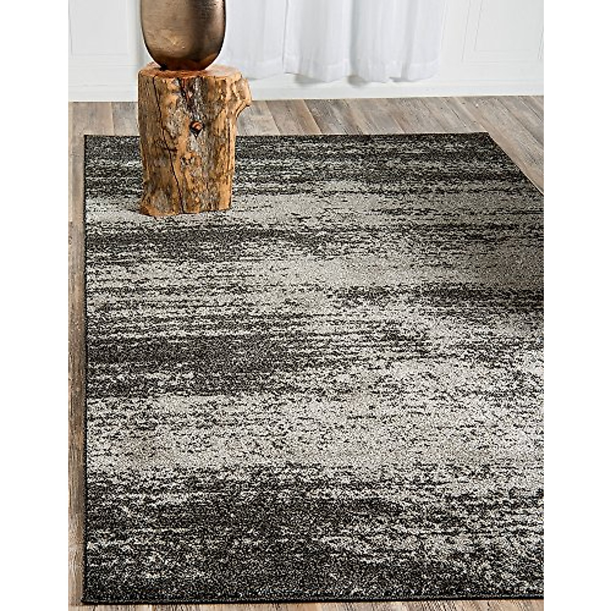 Unique Loom Del Mar Collection Area Rug - Lucille (5' 3" x 8' Rectangle, Dark Gray/ Ivory)