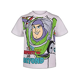 Disney Pixar Toy Story Woody Buzz Lightyear Forky Alien Rex Slinky Dog Toddler Boys 4 Pack T-Shirts Big Kid 3T