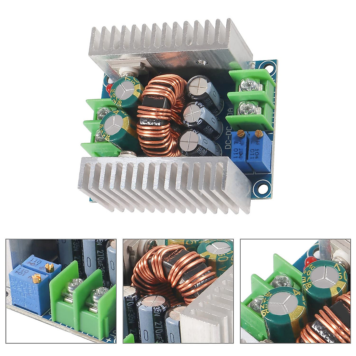 4Pcs 20A 300W Buck Converter Step Down Module DC 6-40V to 1.2-36V 20A 300W Adjustable Constant CC CV Current Voltage Regulator Power Supply Module with Short Circuit Protection Function
