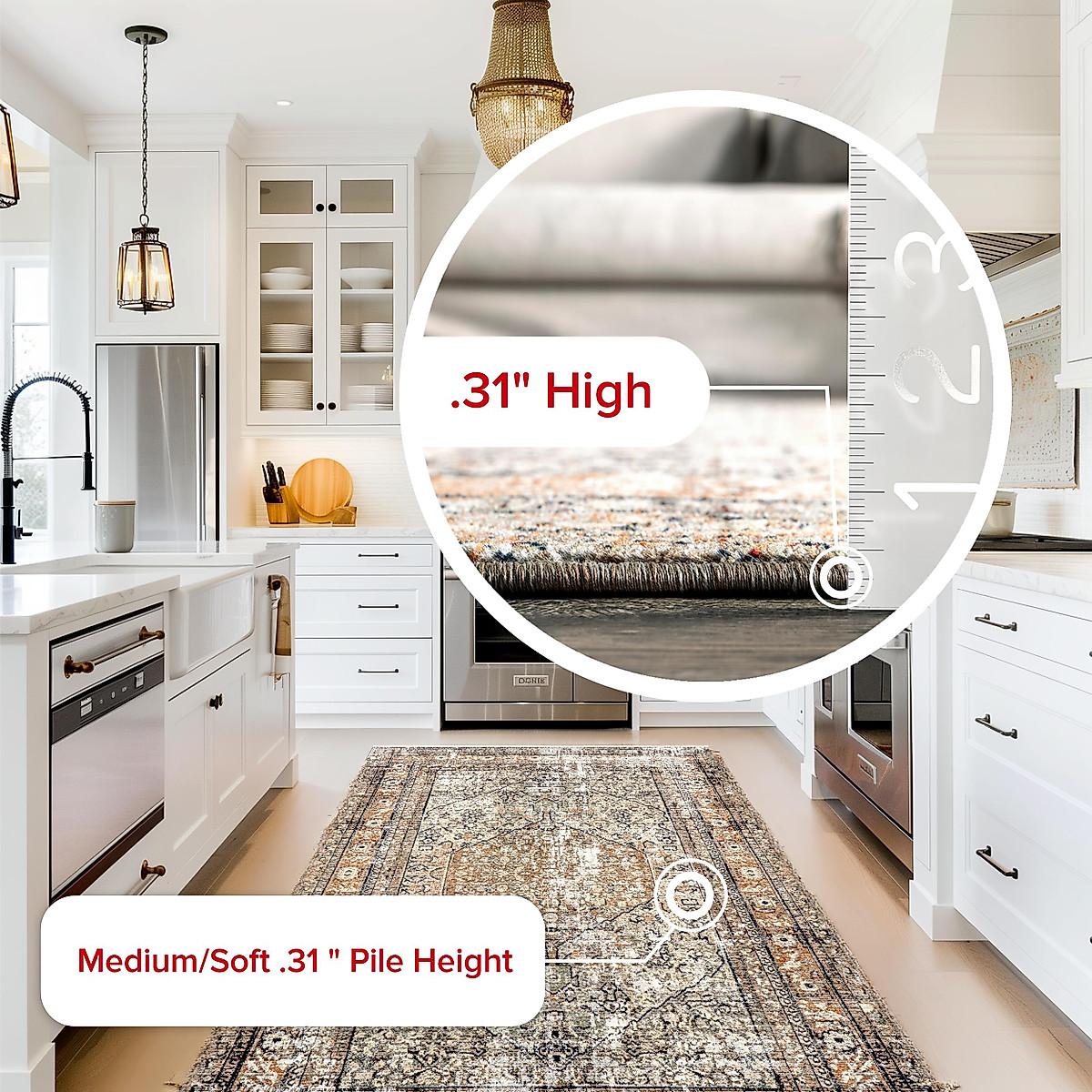 nuLOOM Fringed Performance Indoor Area Rug, Power Loomed, Easy Clean, Durable, Non-Shed, 8' x 10', Charvi Multi