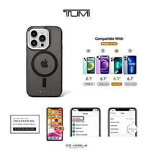 CG MOBILE TUMI Phone Case for iPhone 14 Pro in Clear Black MagSafe Compatible Case, Real Protective & Transparent Anti-Scratch Cover with Easy Snap-on, Shock Absorption & Signature Logo