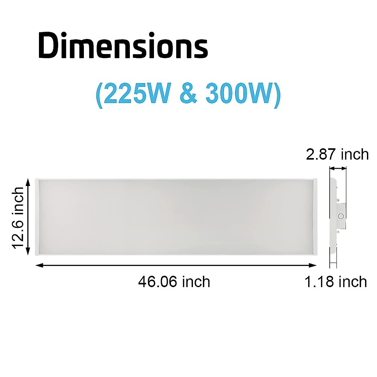 Konlite 4FT LED High Bay Light - Pack of 2-300W - 42000LM - 1-10V dimmable - 5000K - UL and DLC Listed - Replaces 8 Lamp Fluorescent T5 Fixture
