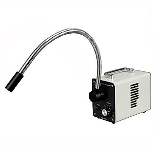 AmScope LED-50WS 50W LED Fiber Optic Single Gooseneck Light Microscope Illuminator