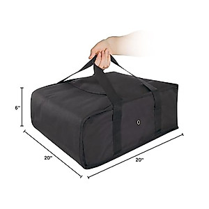 Trail maker Pizza Bags for Delivery Insulated Bag 2 Pizza Food Delivery Bag 20x20x6 Food Bag for Personal and Professional Use (Black)