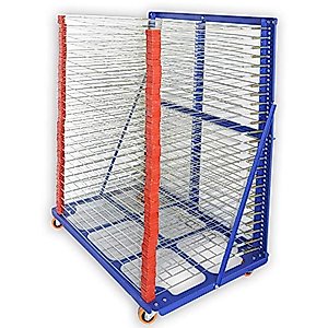 INTBUYING 50 Shelves Art Drying Rack Screen Frame Drying Rack Silk Screen Printing Drying Shelf Movable Painting Drying Rack