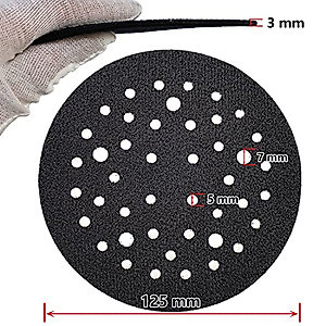5 inch 44 Holes Premium Hook and Loop Pad Saver for Random Orbital Sanders Pads notably extends The Backing pad´s Lifetime,Multi Hole Pad Protector-20444,20353,20290