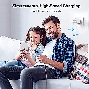 iPhone 14 13 12 Fast Charger[MFi Certified],USB C Charger,2 Pack 20W Dual USB C Wall Charger Block with 10 FT Long Type C to Lightning Fast Charging Cable for iPhone 14 13 12 11 Pro Max XS XR X 8,iPad