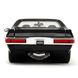 1971 Pontiac GTO Black with Flame Graphics Bigtime Muscle Series 1/24 Diecast Model Car by Jada 35022