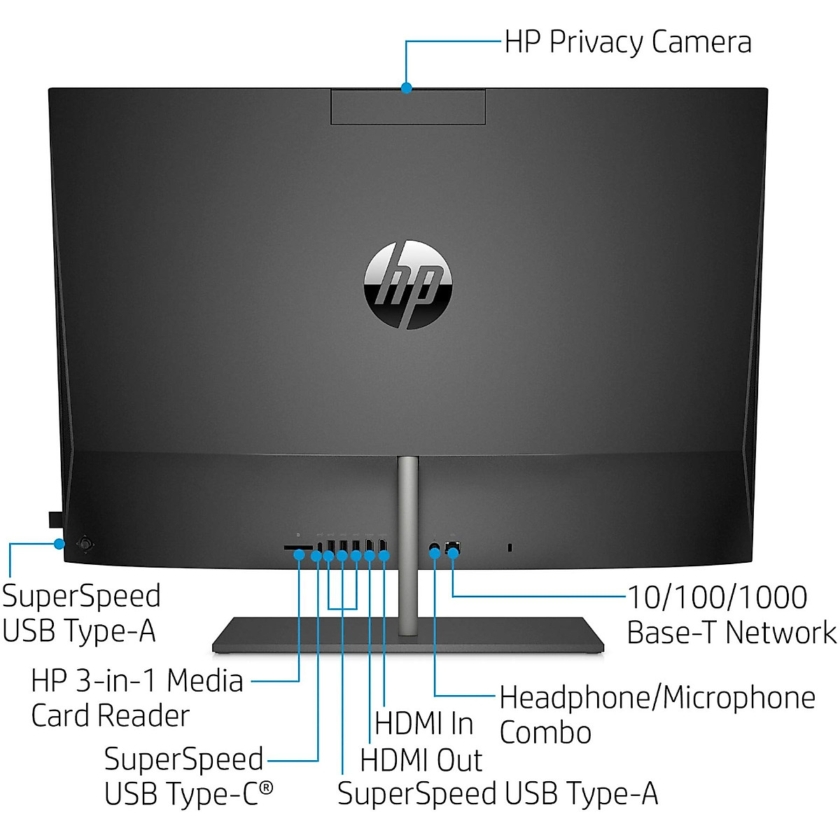 HP Pavilion 27 Touch Desktop 512GB SSD 32GB RAM Win 10 Pro (Intel 10th gen CPU w/Six cores and Turbo Boost to 4.30GHz, 32 GB RAM,512 GB SSD, 27-inch FHD Touch, Win 10 Pro) PC Computer All-in-One Black