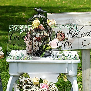 Set of 4 Acrylic Wedding Signs Wedding Reception Decorations with Stand Clear Table Decoration Signs with Holder for Ceremony Event Party Display Entrance Card Sign Table Centerpiece Decor 7 x 9 Inch