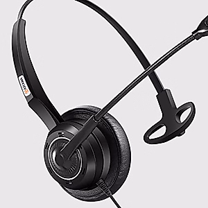 Arama Phone Headset with Microphone Noise Canceling & Mute Switch RJ9 Telephone Headsets Compatible with Polycom Mitel Fanvil HUWEI Shoretel NEC Siemens Aastra Plantronics Landline Phones