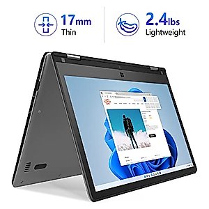 jumper 2 in 1 Laptop, Dual-Core Intel Celeron N4000 CPU, 4GB DDR4 128GB Storage, 11.6 Inch UHD Touchscreen Display(1366X768), Windows 11 Laptop Computer with 2.4G/5G WiFi, Bluetooth 4.2, HD Webcam.
