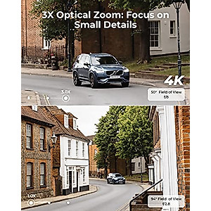 REOLINK 4K Security Camera Outdoor System, Home IP PoE Camera with 94 Degree FoV, 3X Optical Zoom, 2.8mm Lens, 700lm Color Night Vision, Two-Way Talk, Human/Vehicle/Pet Detection, RLC-833A