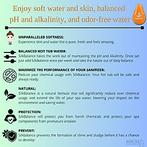 Macke Pool & Patio Silk Balance hot tub solution 76oz or 38oz, Oil-Absorbing Sponge for Spas, Natural Treatment to Keep pH Alkalinity Balanced Tubs, Spa, SILKBALANCE Water Care (38oz)