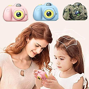 LKYBOA Kids Camera Digital Toys Gift for Years Old Girls LCD Screen Shockproof Silicone Cover Outdoor Play (Color : A)