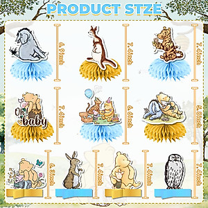10pcs Classic Winnie Centerpieces Decorations, Oh Baby Table Decorations The Pooh Centerpieces for Cute Cartoon Baby Shower Party Decor